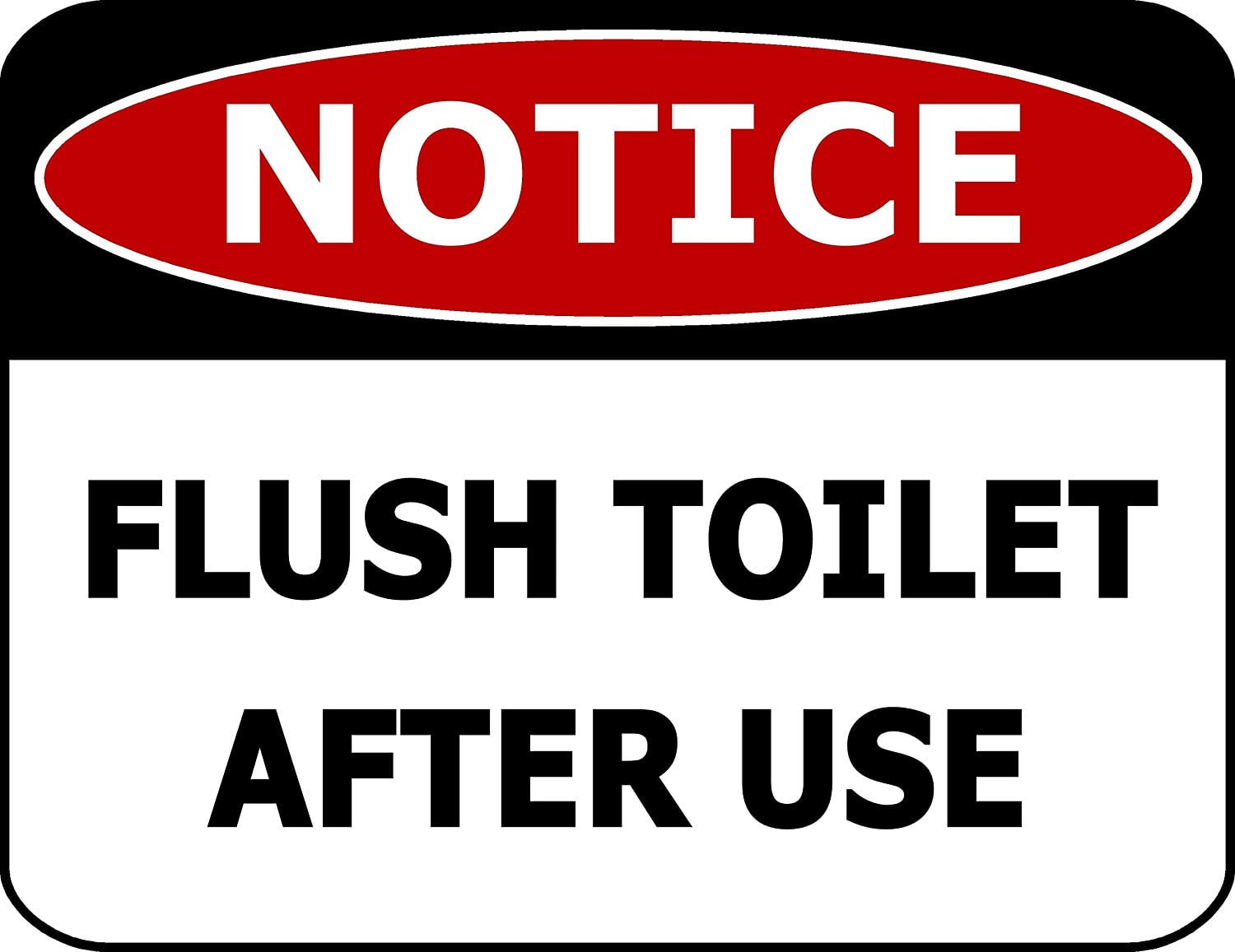 PCSCP Notice Flush Toilet After Use 11 inch by 9.5 inch Laminated ...