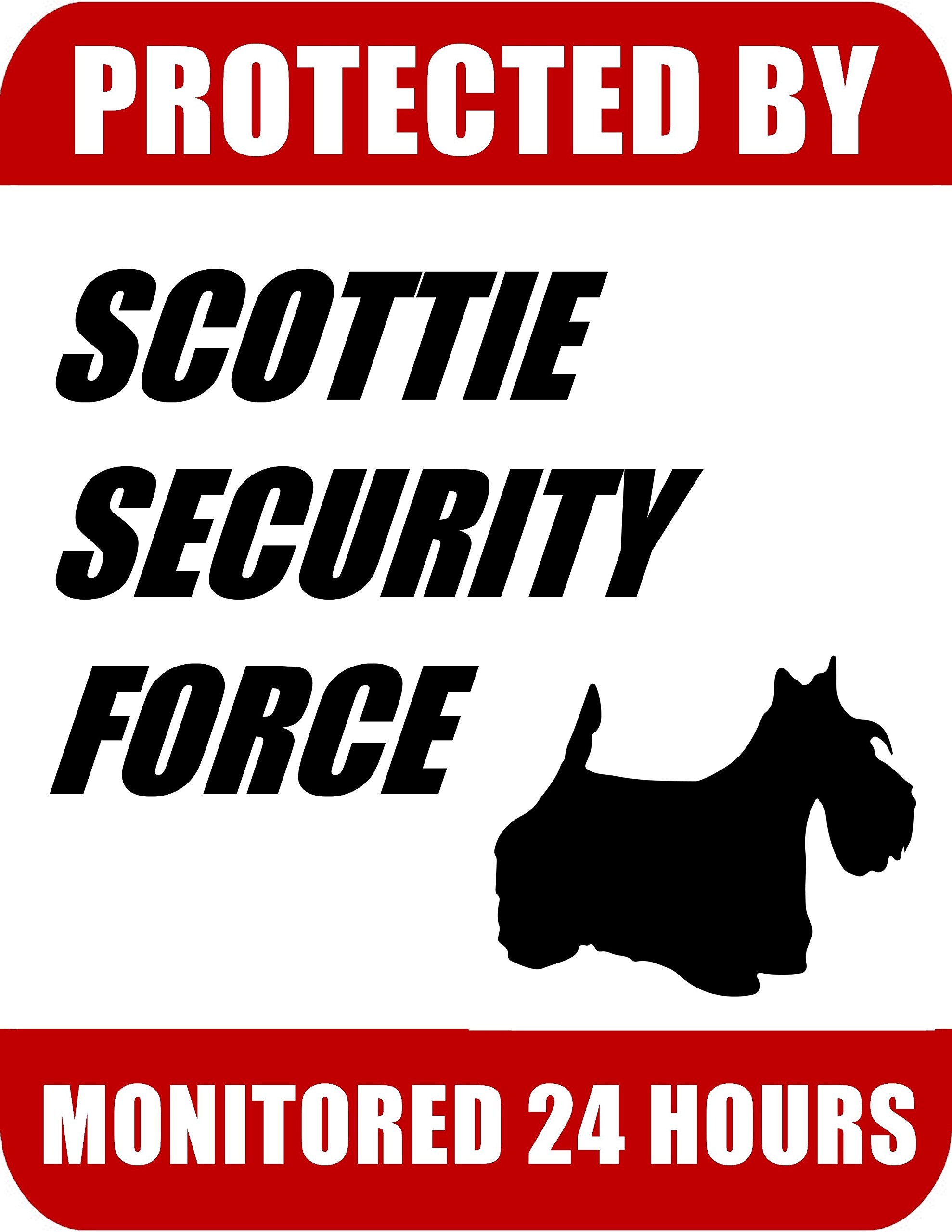 PCSCP Protected By Scottie Security Force Monitored 24 Hours 9 inch x ...