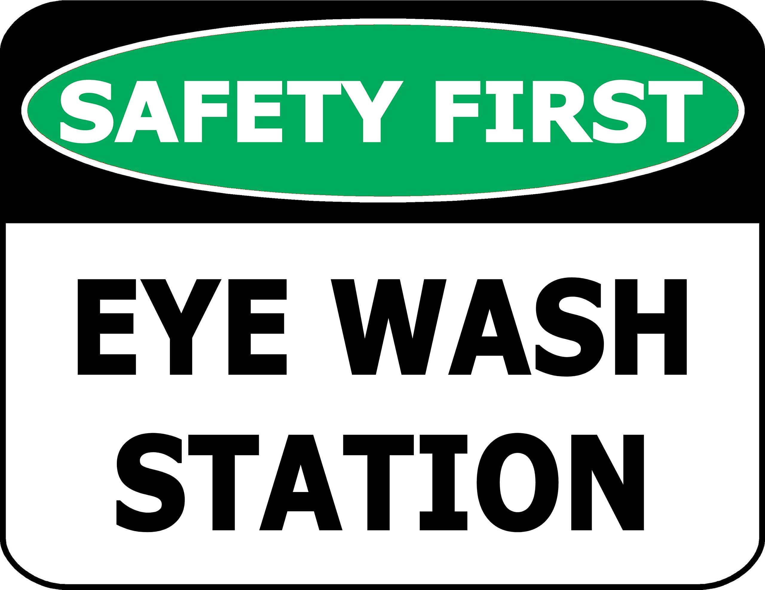 PCSCP Safety First Eye Wash Station 11.5 inch by 9 inch Laminated OSHA ...