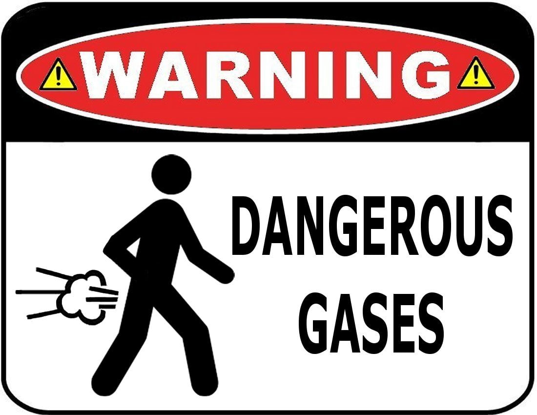 PCSCP Warning Dangerous Gases" 11 inch by 9.5 inch Laminated Funny Sign ...