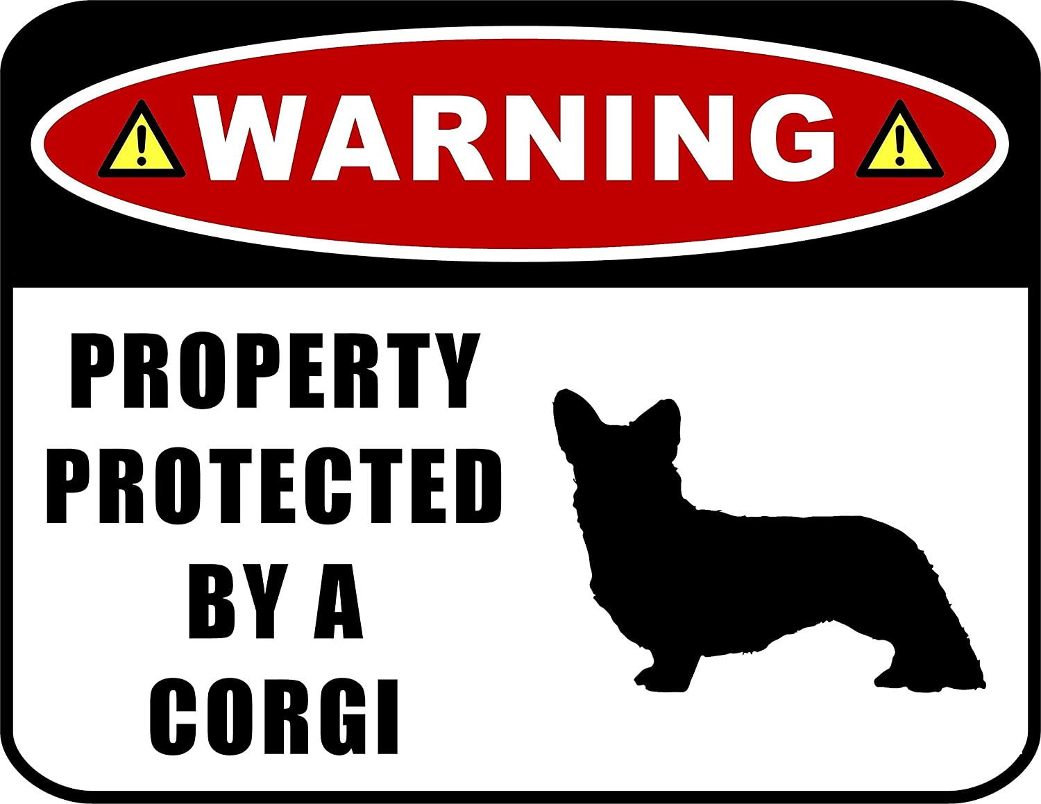 PCSCP Warning Property Protected by a Corgi (SILHOUETTE) 11.5 inch x 9 ...