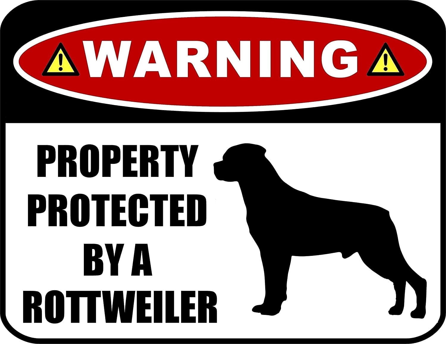 PCSCP Warning Property Protected by a Rottweiler (Silhouette) 11.5"W x ...