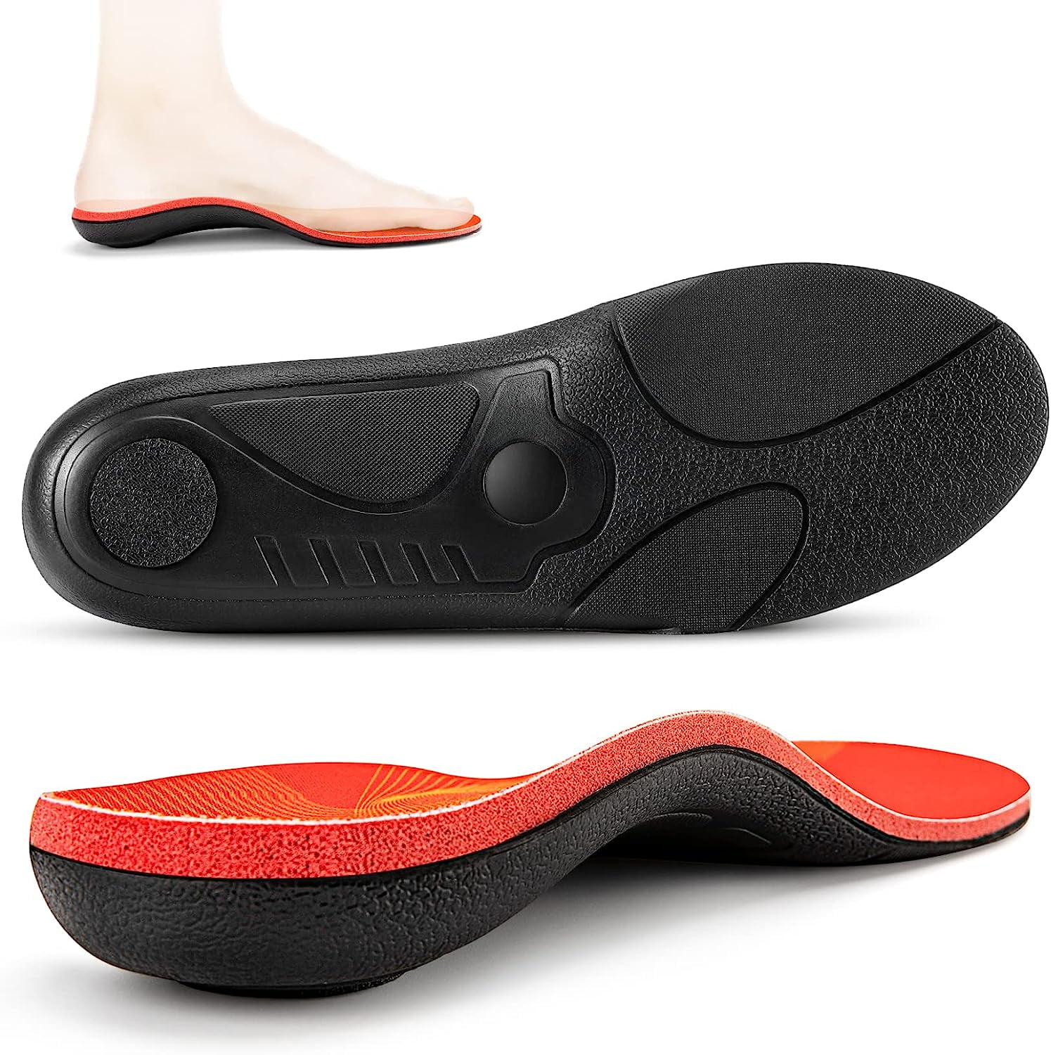 PCSsole High Arch Support Insoles for Plantar Fasciitis Men Women ...
