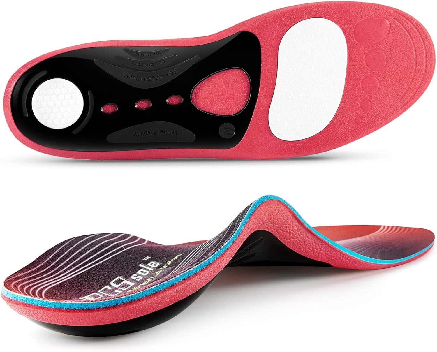 PCSsole Plantar Fasciitis Orthotic Insoles, High Arch Support, Heel ...