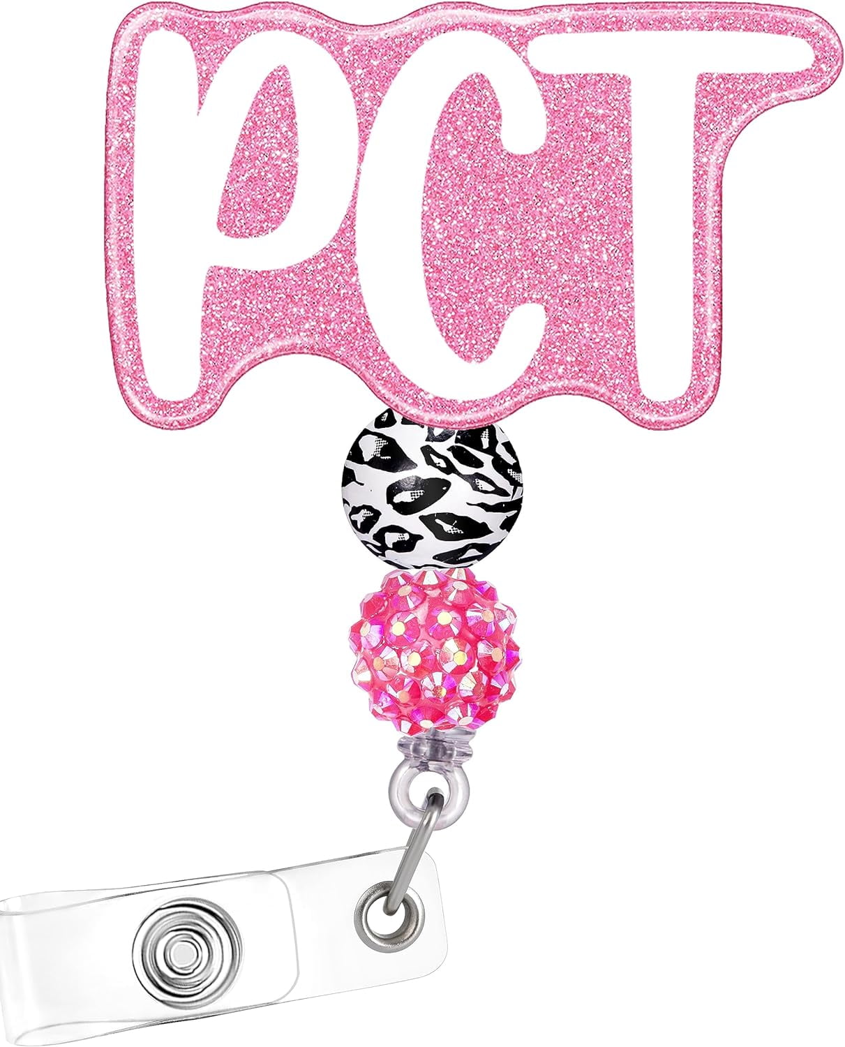 PCT Badge Reel Holder Retractable with ID Clip for Nurse Nursing Name ...
