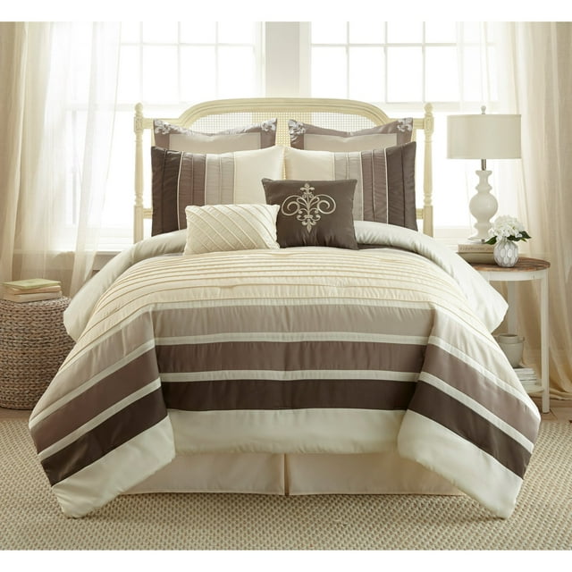 PCT Home Collection 8 pc pleated comforter set Rue de temple California King - Walmart.com