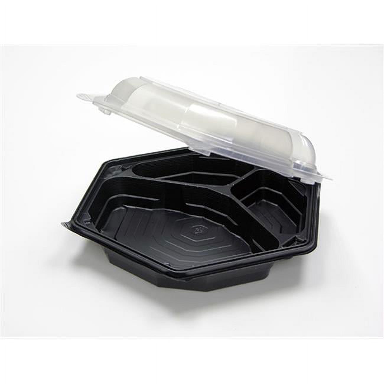 PCT YEH89193 Plastic 3 Compartment Container, Black-Clear - Walmart.com