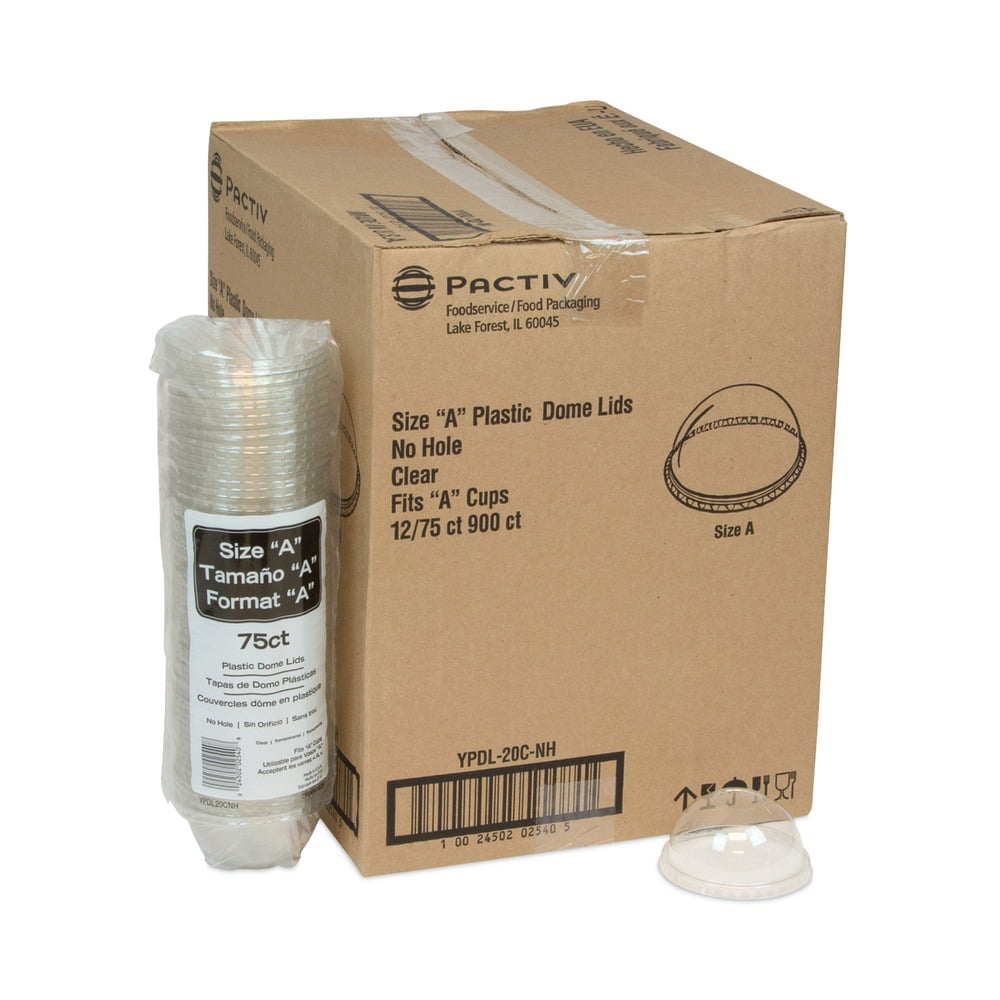 Pactiv Corp. YPDL20CNH EarthChoice Strawless RPET Lid Dome Lid fits 12 ...
