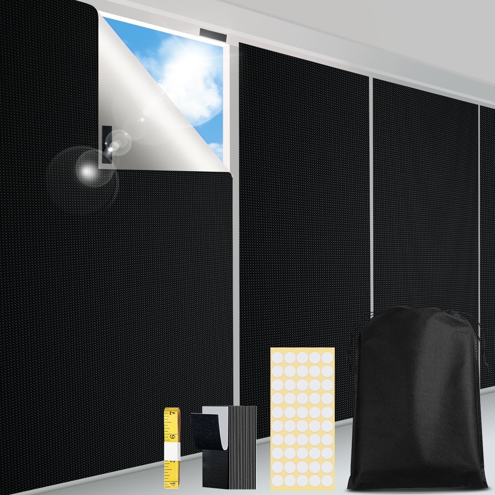 PChero Blackout Shades for Bedroom 138" X 58", Portable Blackout ...