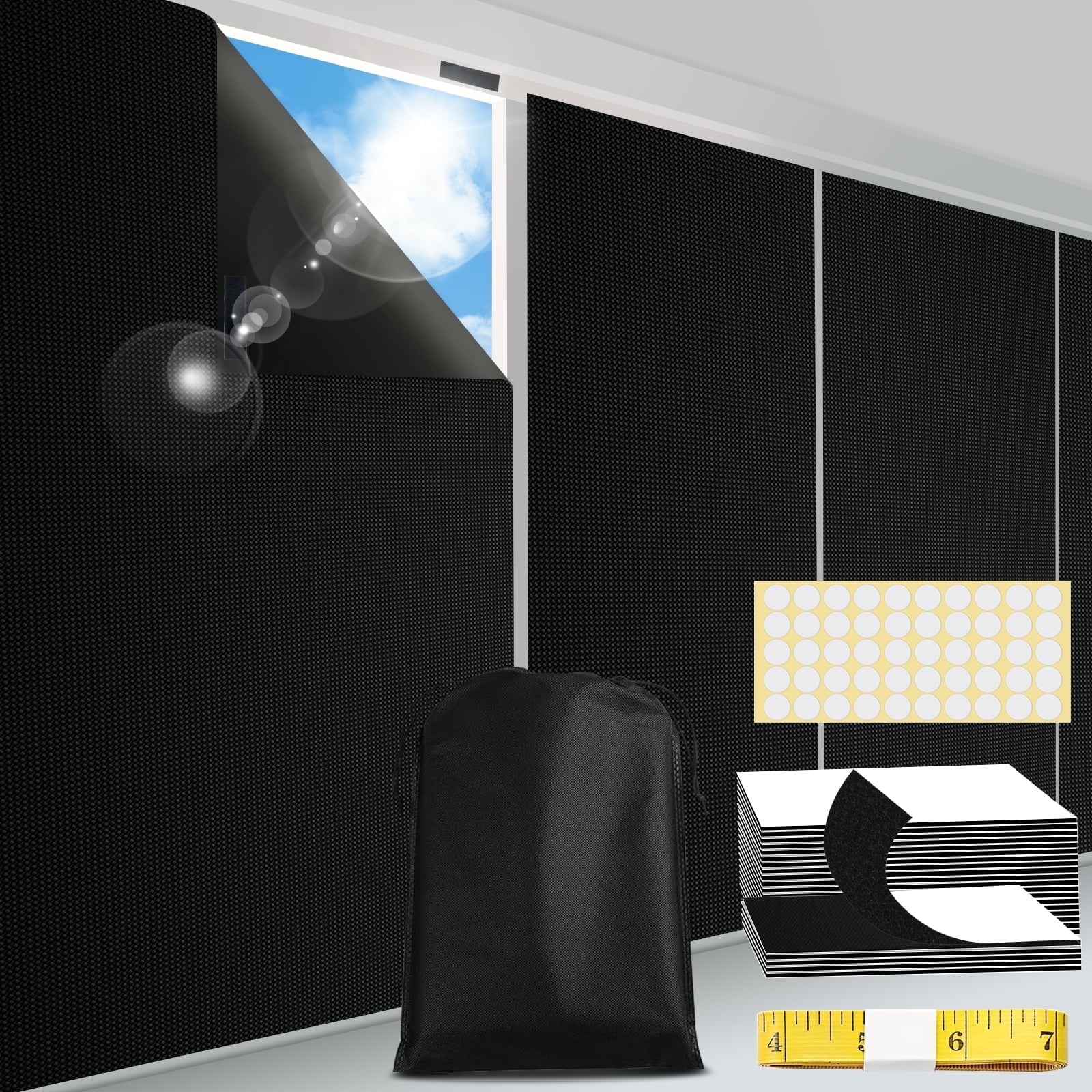 PChero 100% Portable Blackout Curtains , 138" x 59" Blackout Blinds, No ...