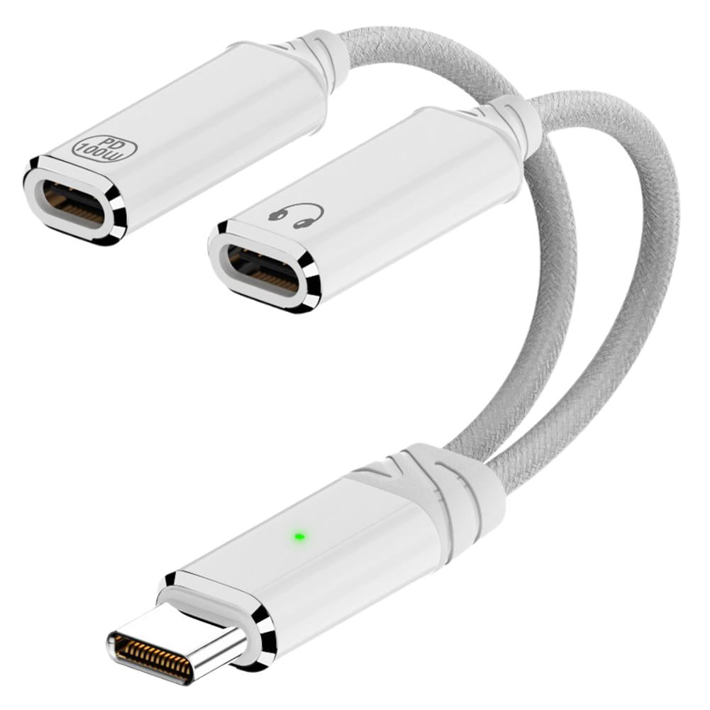 PD 100W Fast Charge Cable Headone Type-C Adapter Cable 2in1 Adapter ...