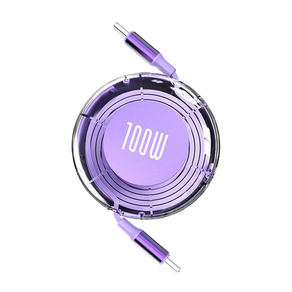 PD 100W Type C to Type C Charging Cable Retractable USB Cable Data ...