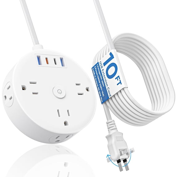 PD 20W 2 Prong Power Strip Fast Charging Sur Protector 2 Prong to 3 ...