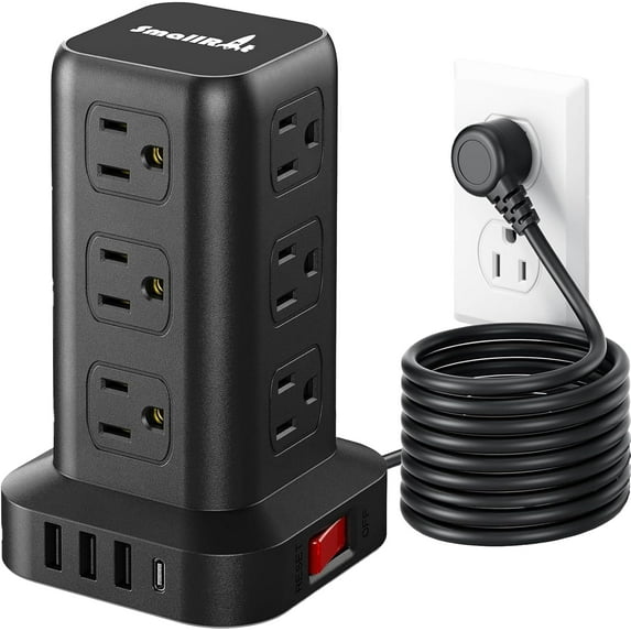 PD 20W C Surge Protector, Mini Power Strip Tower Travel 12 AC 4 Power ...