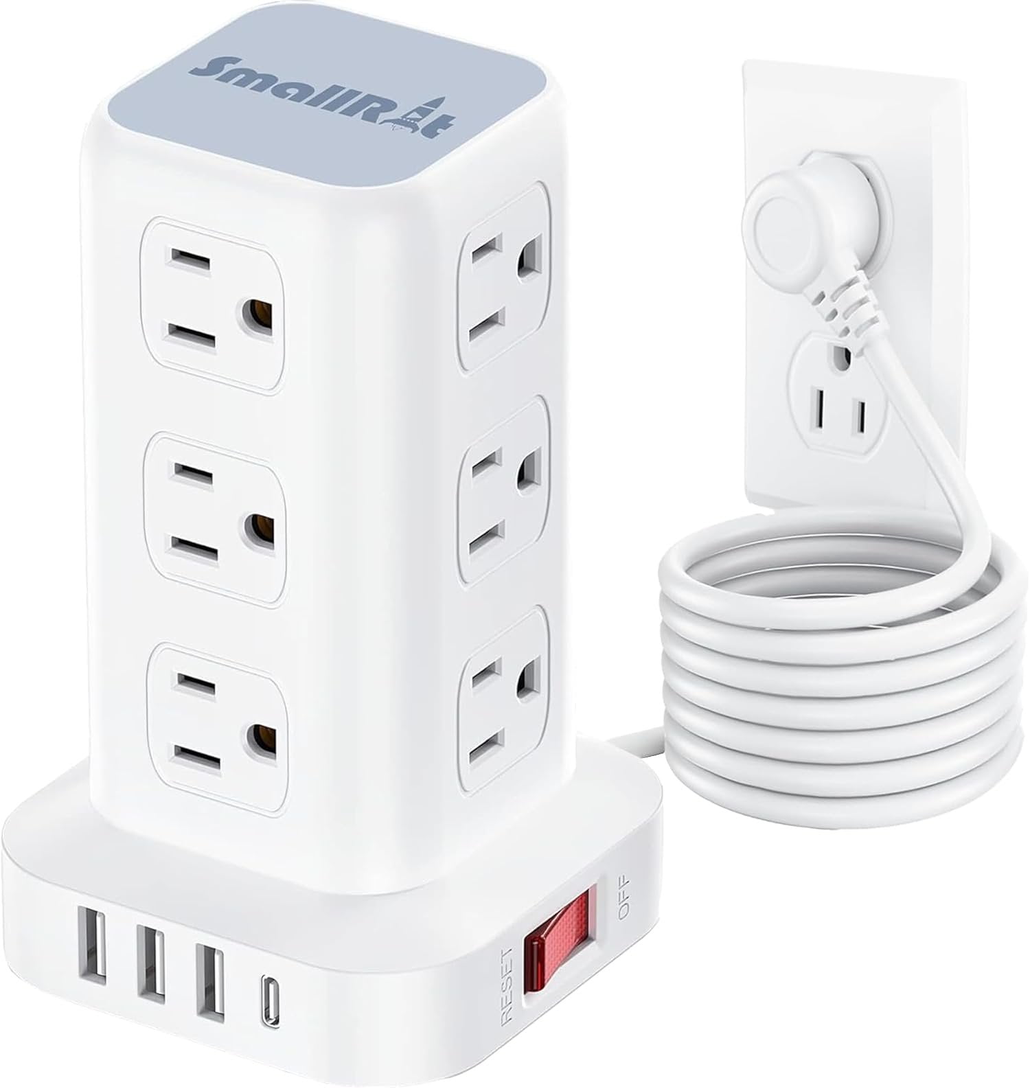 PD 20W C Surge Protector, Mini Power Strip Tower Travel 12 AC 4 Power ...