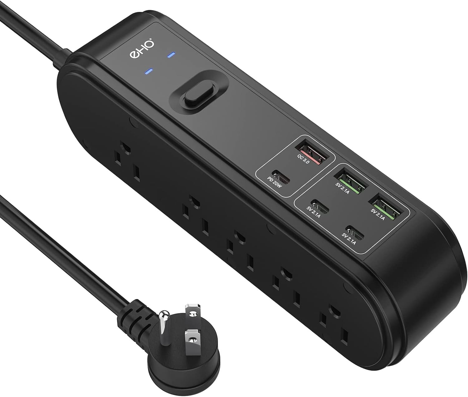 PD 20W USB C Power Strip Surge Protector, 10 Outlets and 3 USB C &3 USB ...