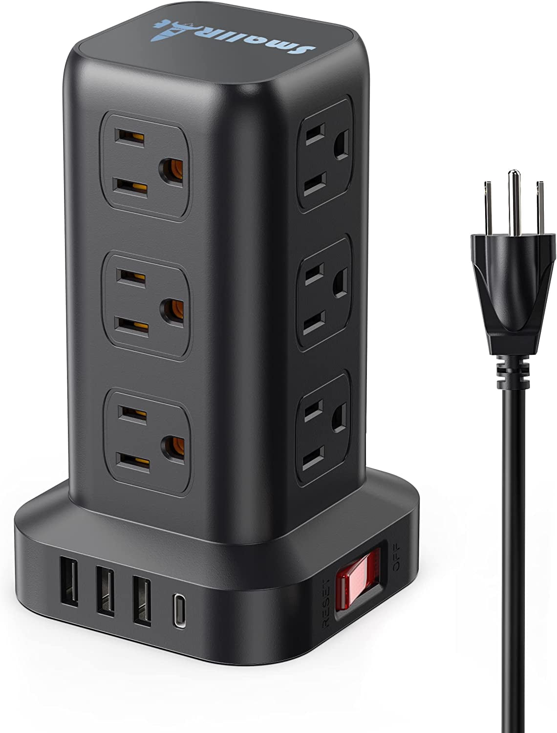 PD 20W USB C Surge Protector, Mini Power Strip Tower Travel 12 AC 4 USB ...