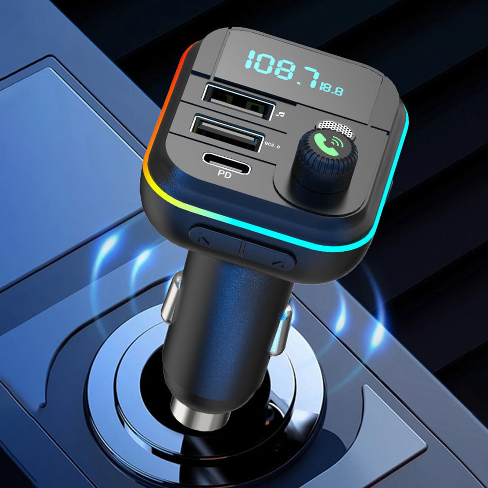 PD Car Charger 60W Bluetooth MP3 Player with USB Fast Charging and ...