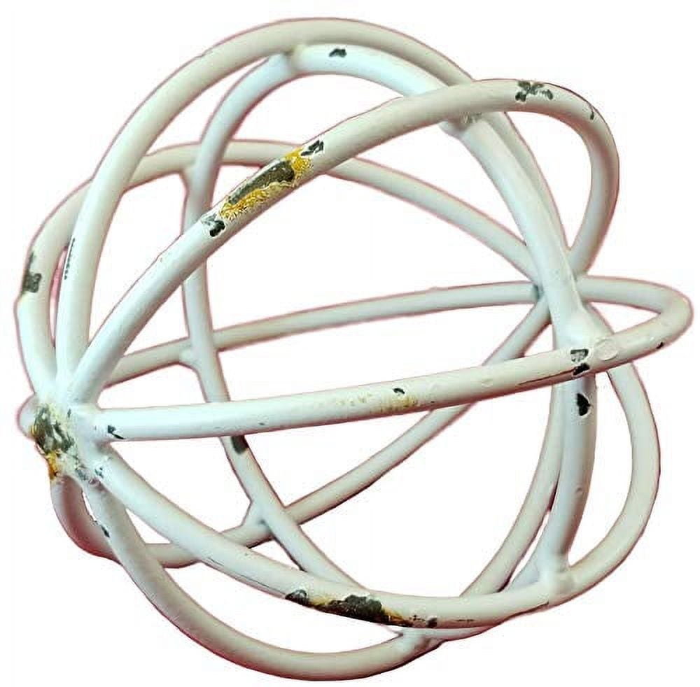 PD Home & Garden White Bar Metal Sphere Rustic Distressed 5 inch ...