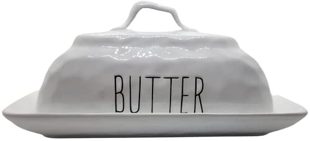 PD Home & Garden White Ceramic Farmhouse Rustic Butter Dish - Walmart.com