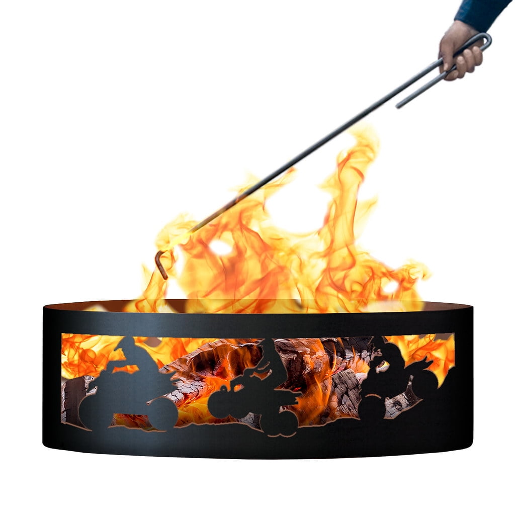 PD Metals ATV (4-Wheeler) 12 in. Tall 48 in. Diameter Fire Ring - Fire ...