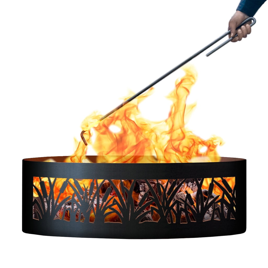 PD Metals Cattail 12 in. Tall 48 in. Diameter Fire Ring - Fire Poker ...