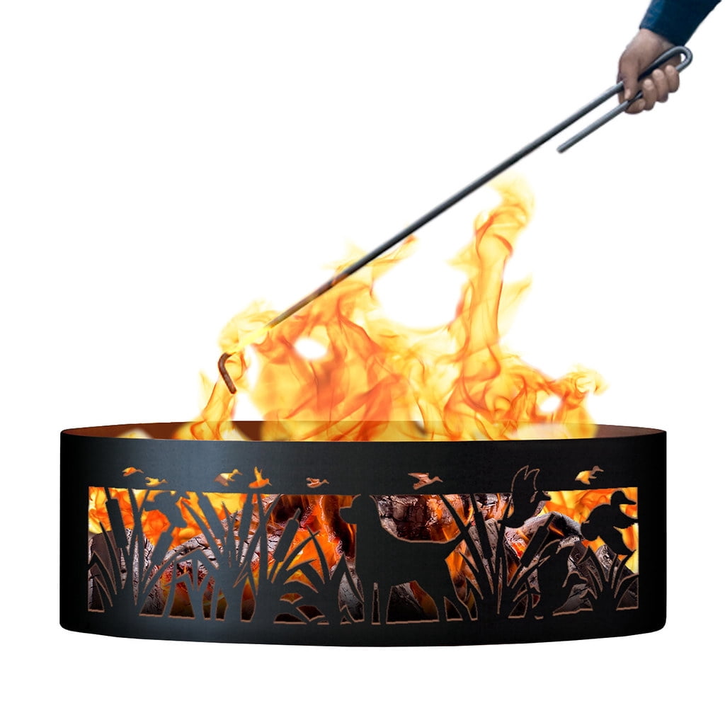 PD Metals Lab N Duck 12 in. Tall 60 in. Diameter Fire Ring - Fire Poker ...
