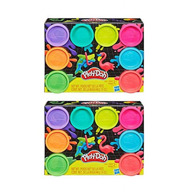 PD Play Doh 8 Pack Bundle: 2 - 8 Packs of Neon Compound - Walmart.com