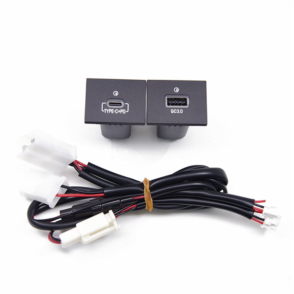 PD Type C QC3.0 USB Port Fast Charger Socket Panel Mount Kit for Ford ...