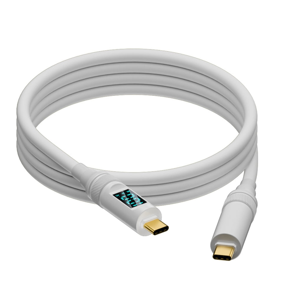 PD100W Quick Charging Cable USB C to TypeC Wire with LED Screen, 8K ...