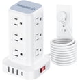 PD20W Power Strip Tower Surge Protector,16.5FT Extension Cord,Power ...