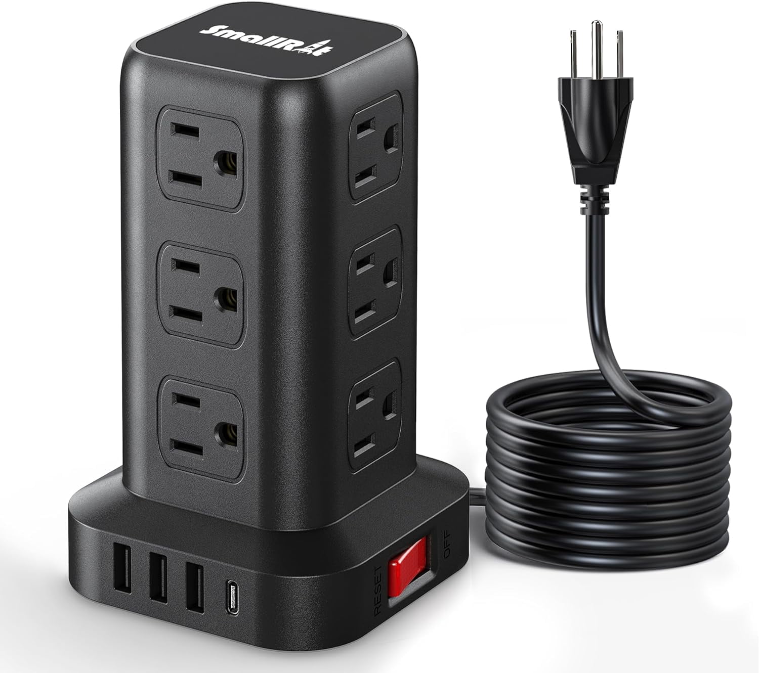 PD20W Surge Protector Power Strip Tower, 10FT Extension Cord with ...