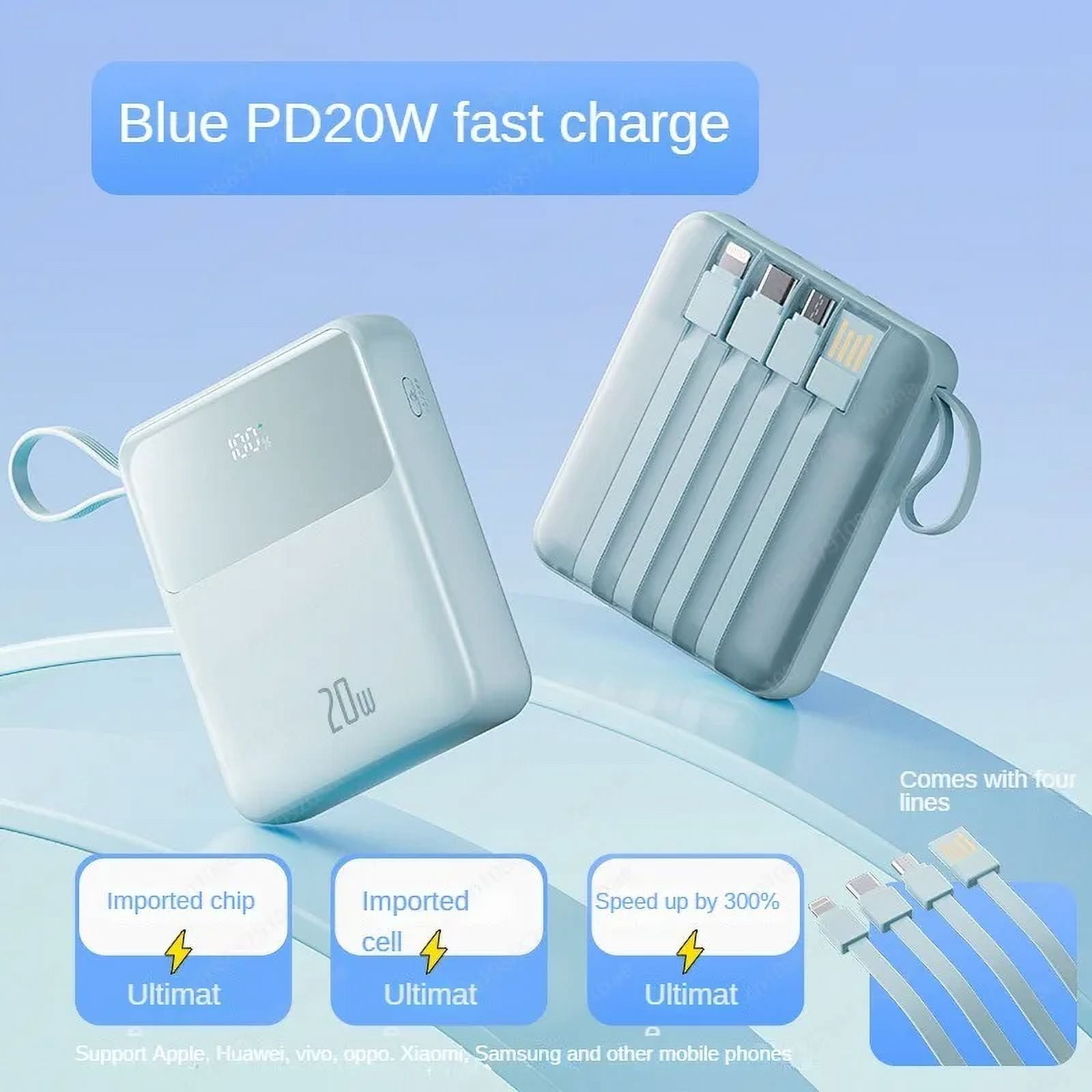 PD20W mini with its own cable, two-way fast charging, power bank ...