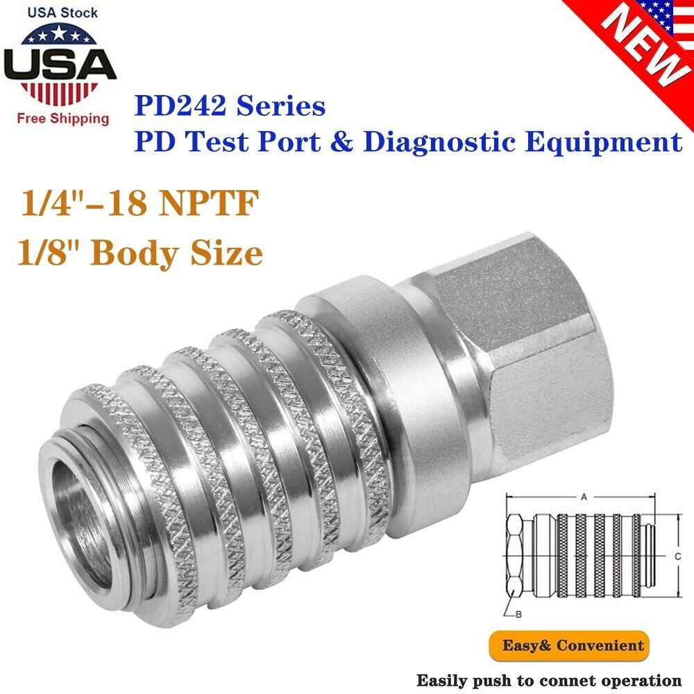 PD242 Series PD Steel Test Port ,Diagnostic Equipment Quick Coupler w ...