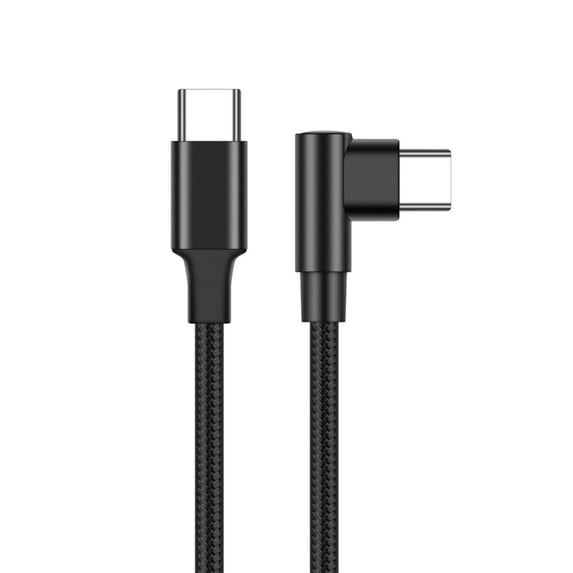 PD60W Fast Charging Cable USB C To USB C 90 Degree Bend Nylon Braided ...