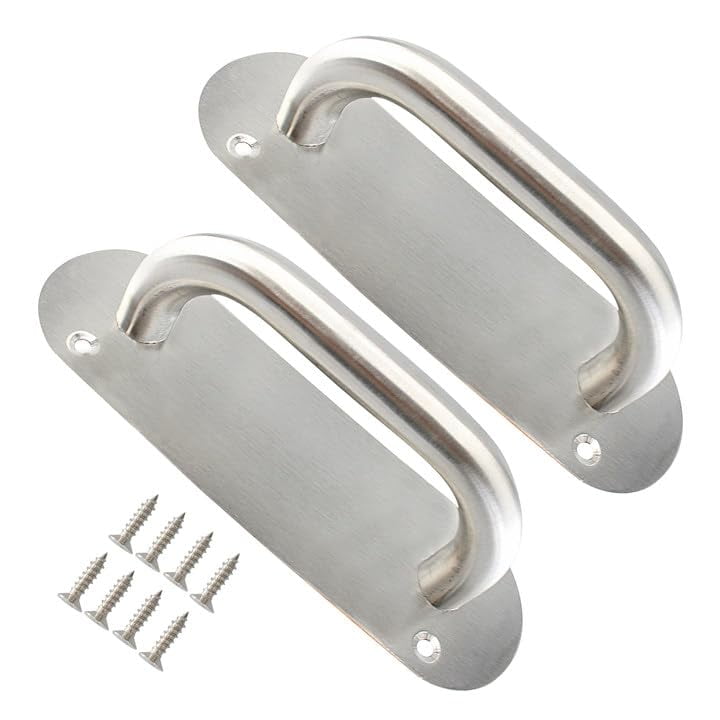 PDETVEO 8 Inch Heavy Duty Door Pull Plate, Stainless Steel Barn Door ...