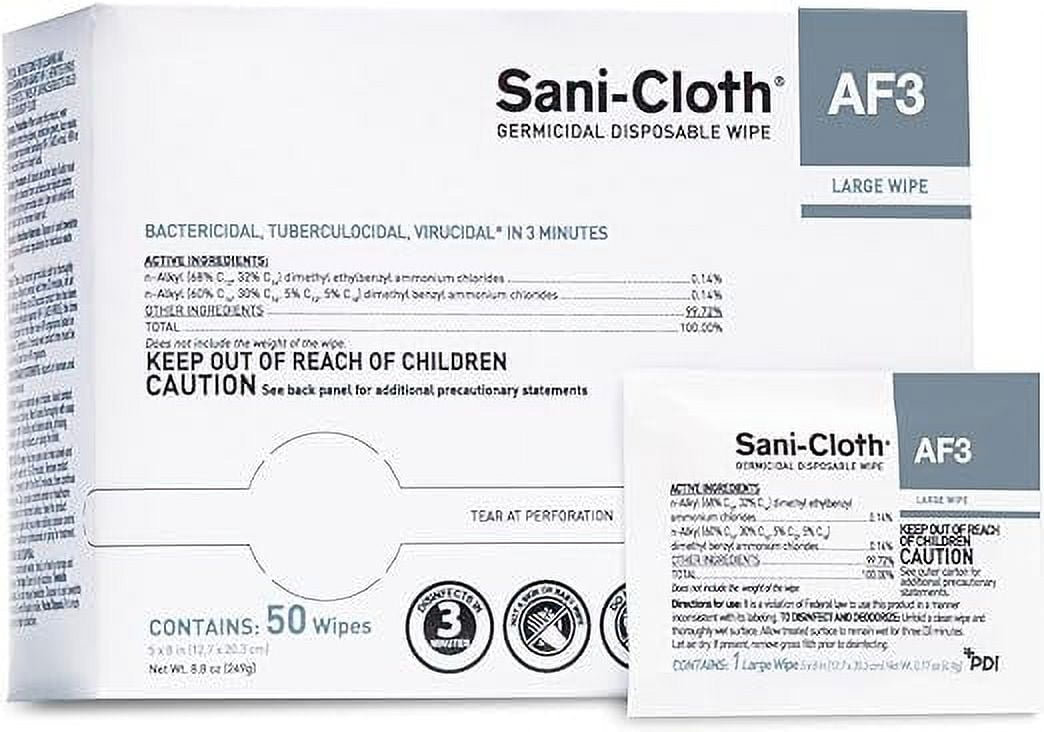 PDI H59200 Sani-Cloth AF3 Germicidal Disposable Wipe Large 5 in. x 8 in ...