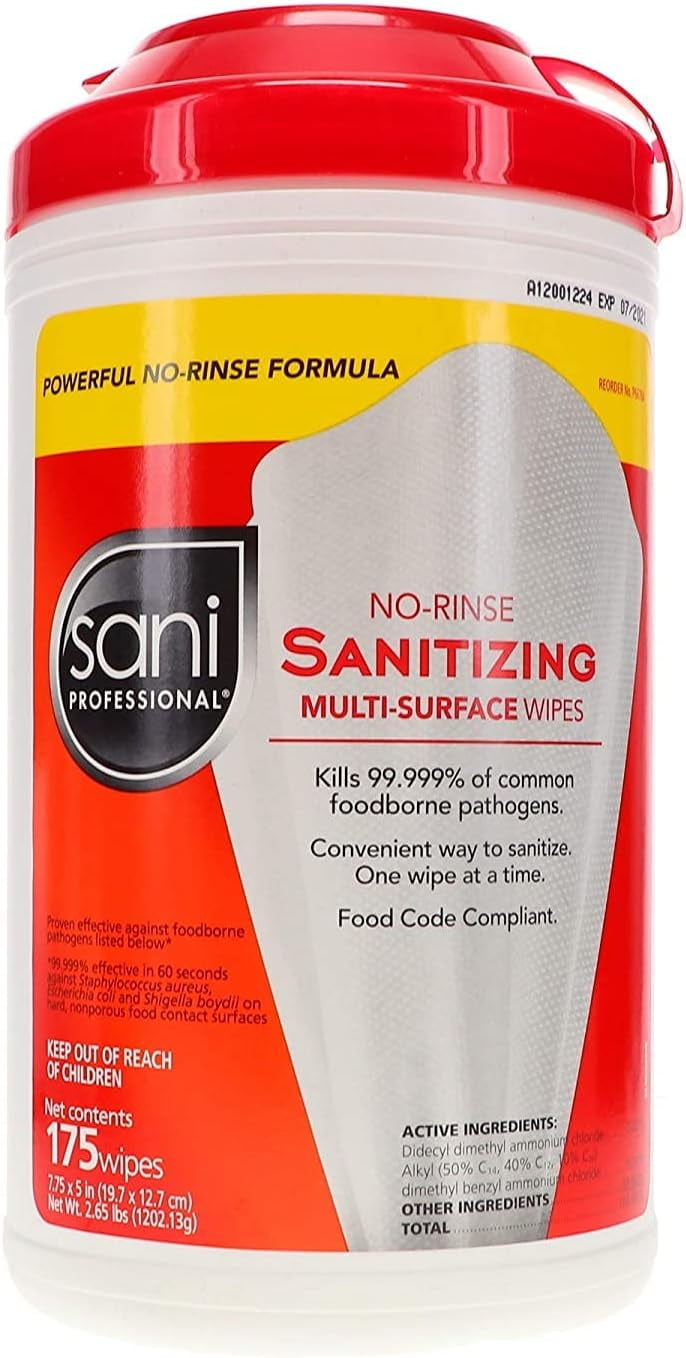 PDI P66784 Sani-Wipe Non-Rinse Food Contact Hard-Surface Sanitizing ...