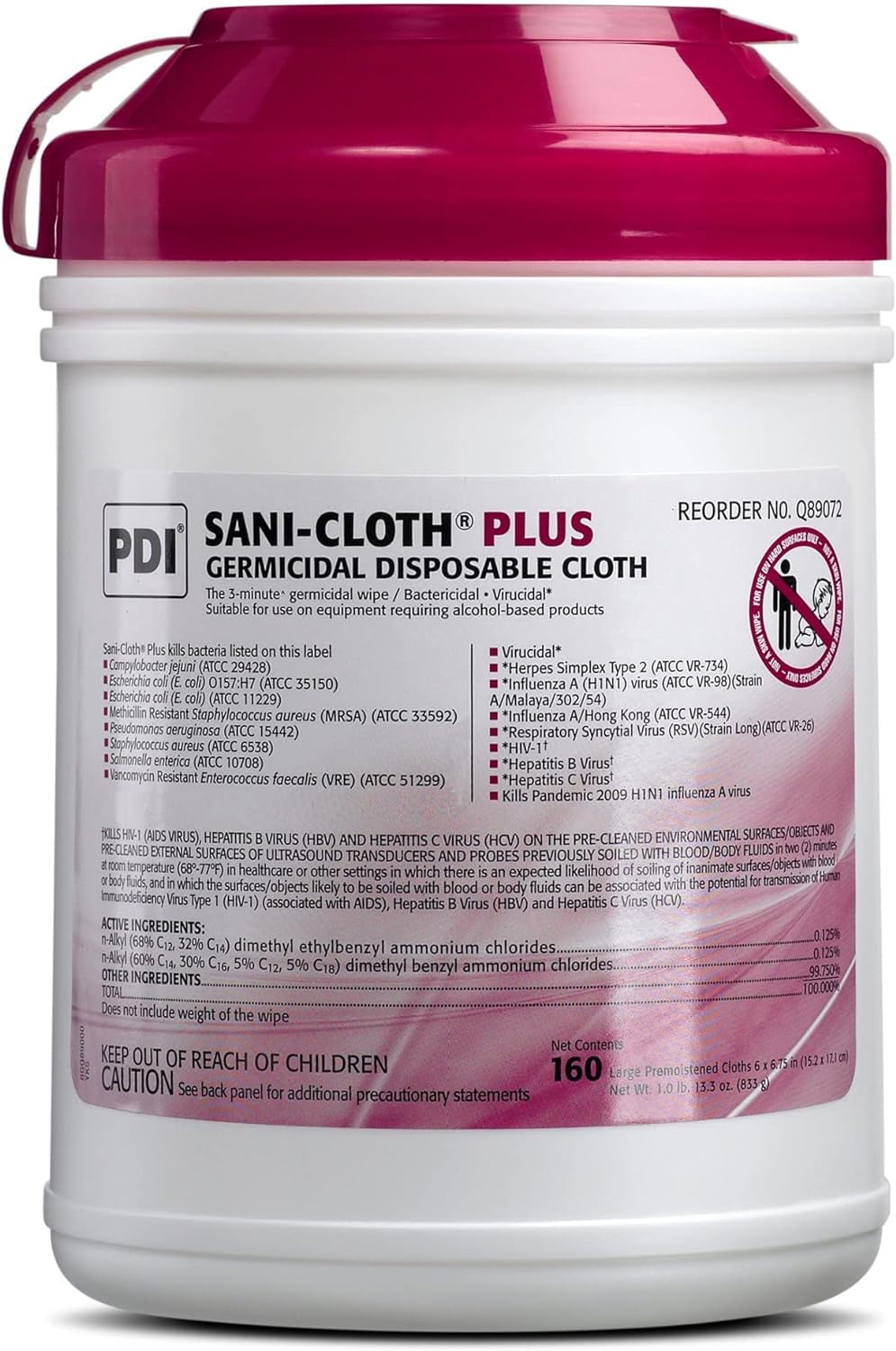 PDI Sani-Cloth Plus Germicidal Disposable Wipes - For Healthcare ...