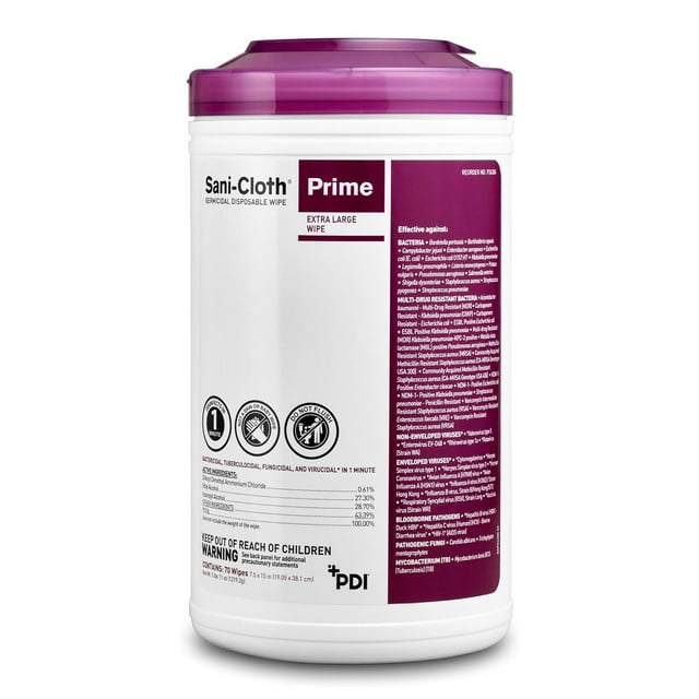 PDI Sani-Cloth Prime Germicidal Wipes - Instant Cleansing/ Disinfecting ...