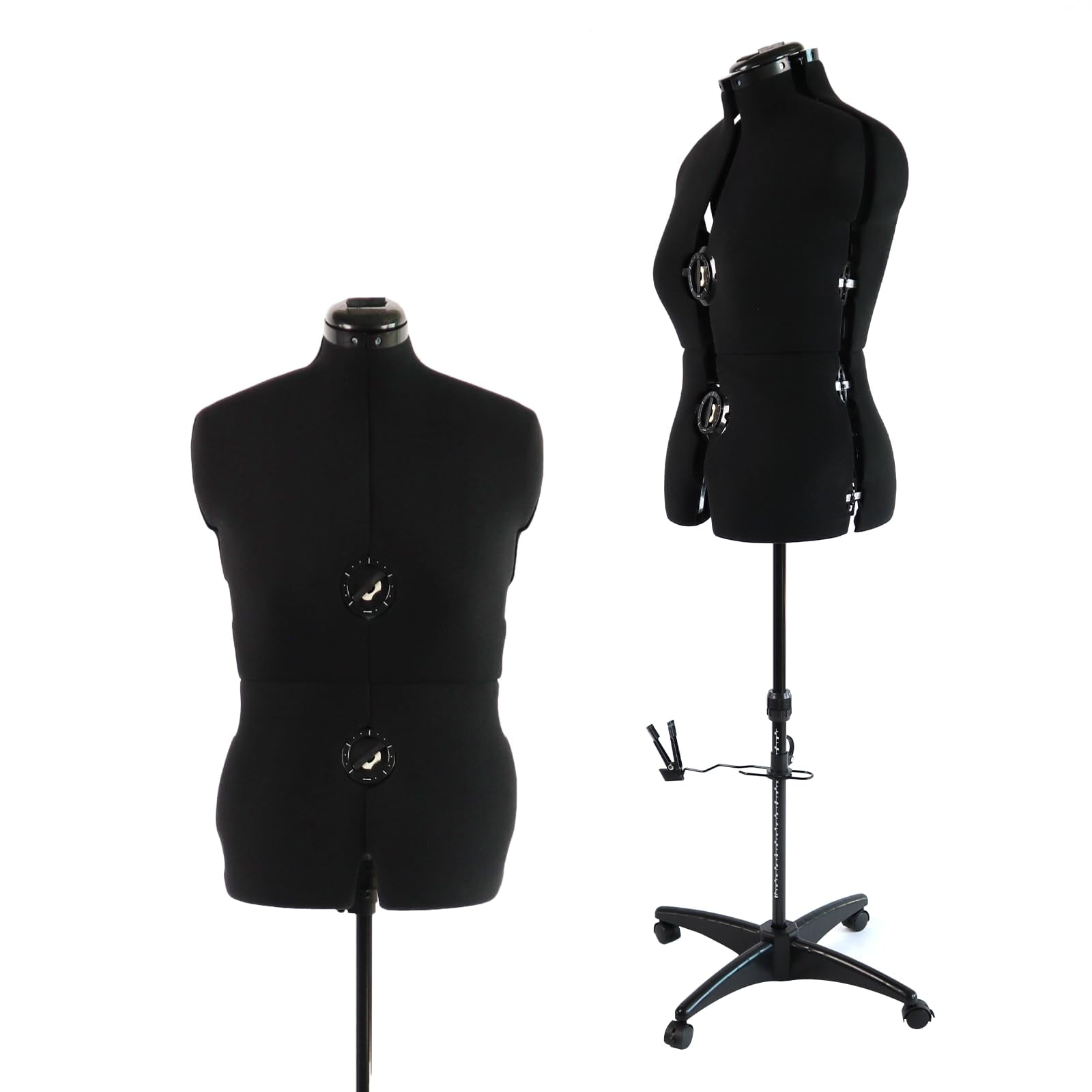 PDM WORLDWIDE Black Dress Form Adjustable Mannequin for Female Size 12 ...
