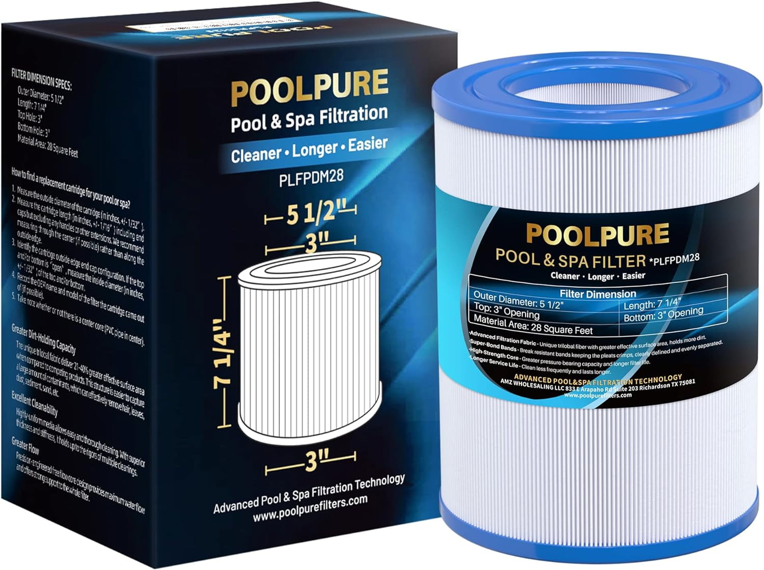 PDM28 Spa Filter Replaces Aquarest Dream Maker 461273 Hot Tub Filter, 1 ...