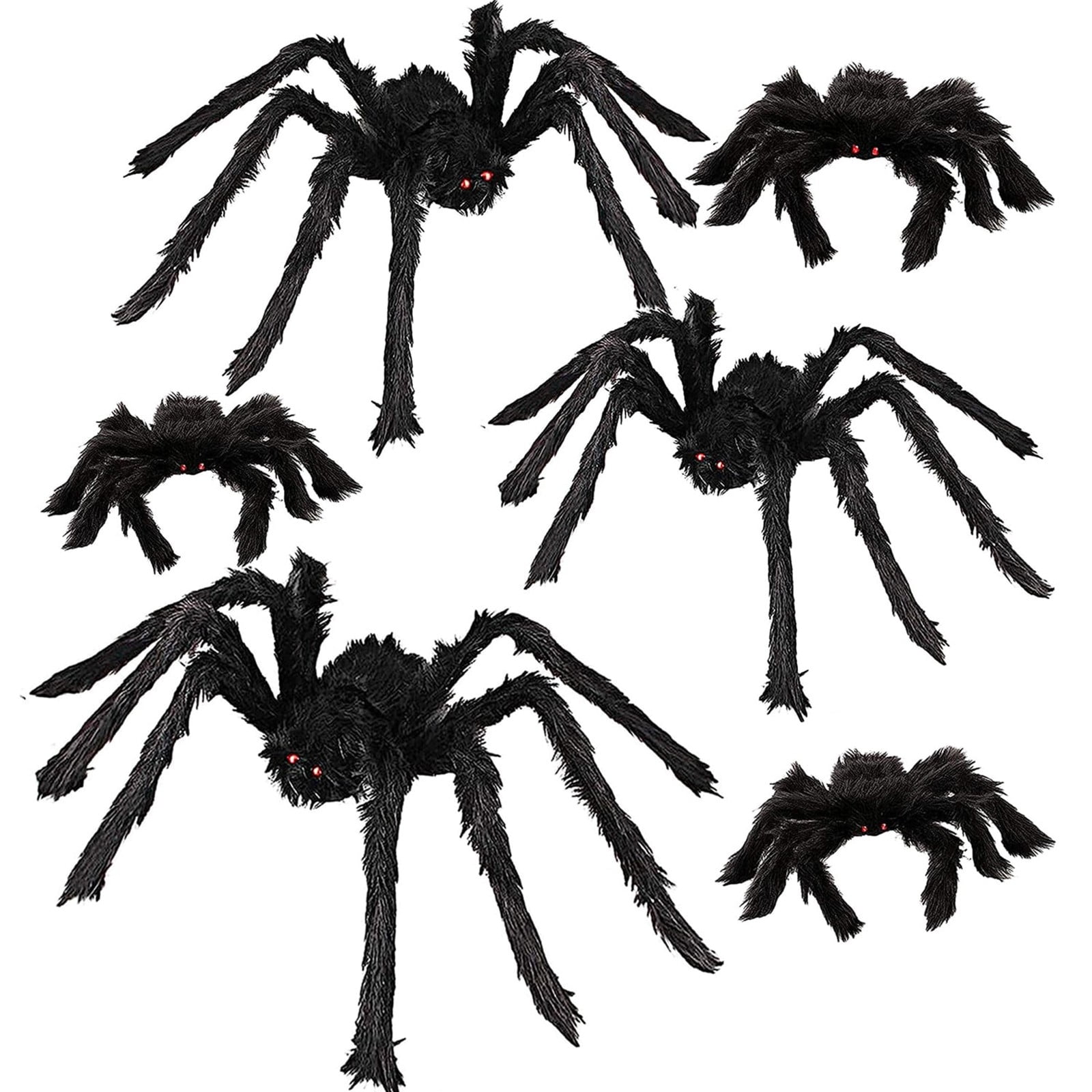 PDNRPSP 6 Halloween Spider Decorations, Realistic Hairy Spiders Set ...