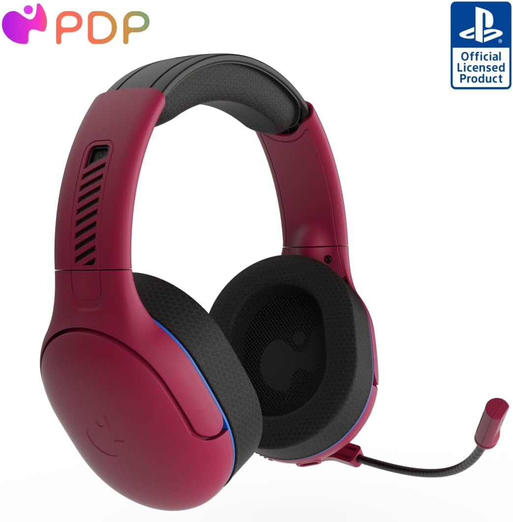 PDP AIRLITE Pro Wireless Headset for PS5, PS4, and PC (Cosmic Red ...