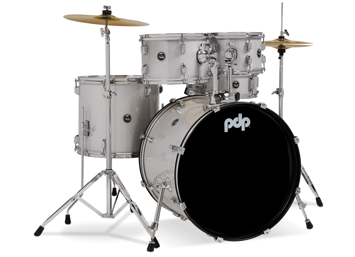 PDP Center Stage 5-Piece Full Drum Kit - 10/12/12/22/14 - Diamond White ...