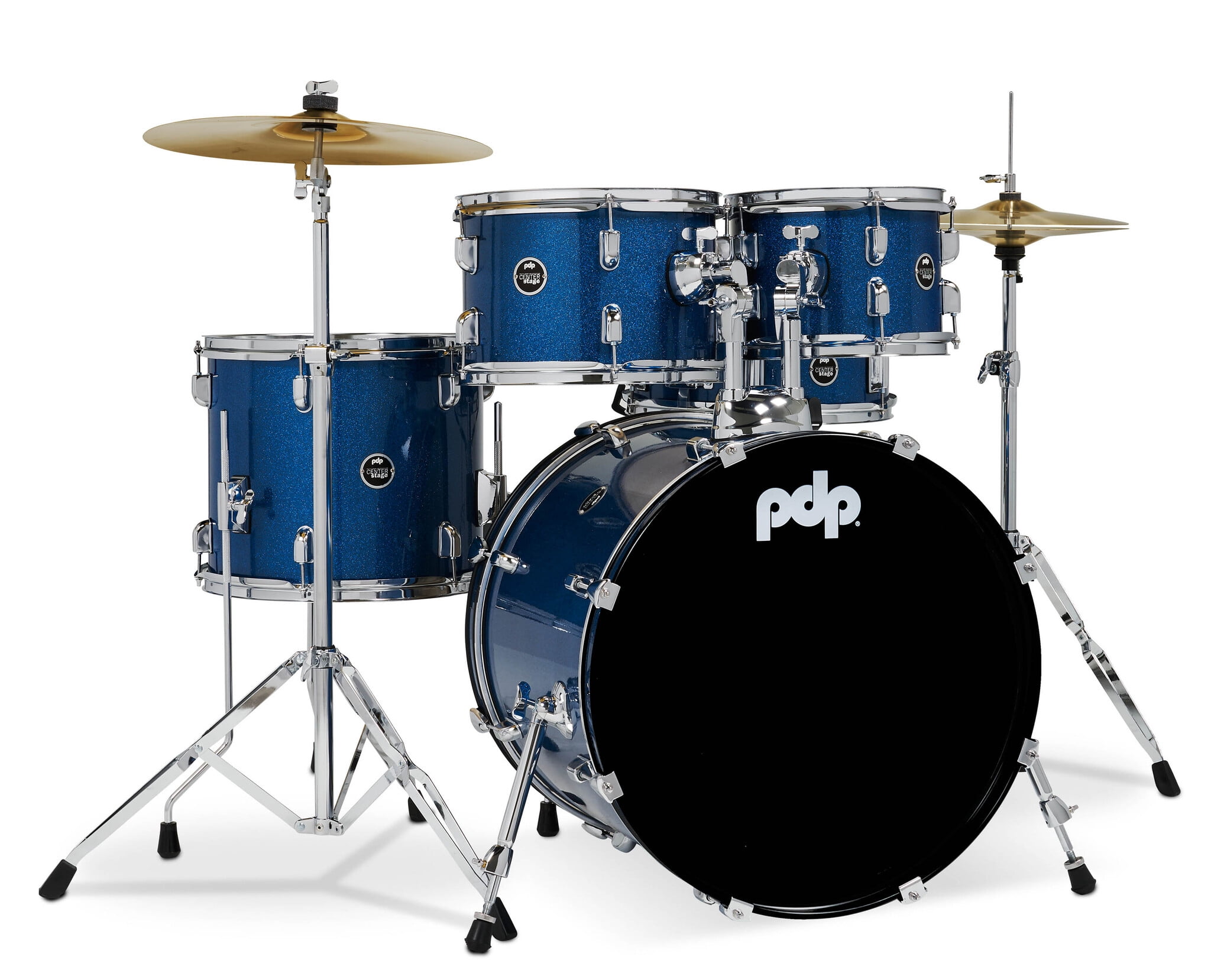 PDP Center Stage 5-Piece Drum Set with Hardware and Cymbals (Royal Blue ...