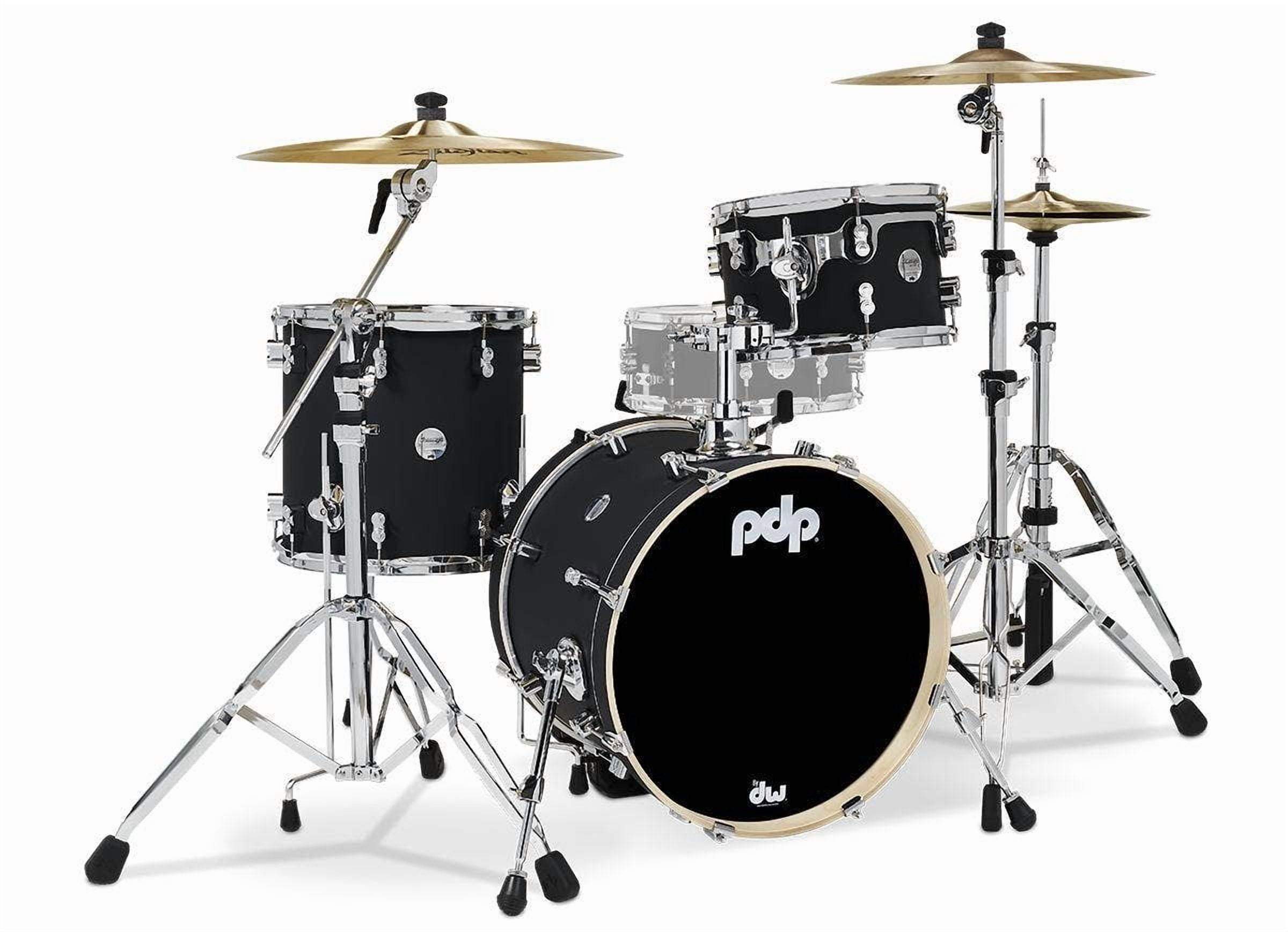PDP Concept Maple Bop Kit 3-Piece Shell Pack (Satin Black, Finishply ...