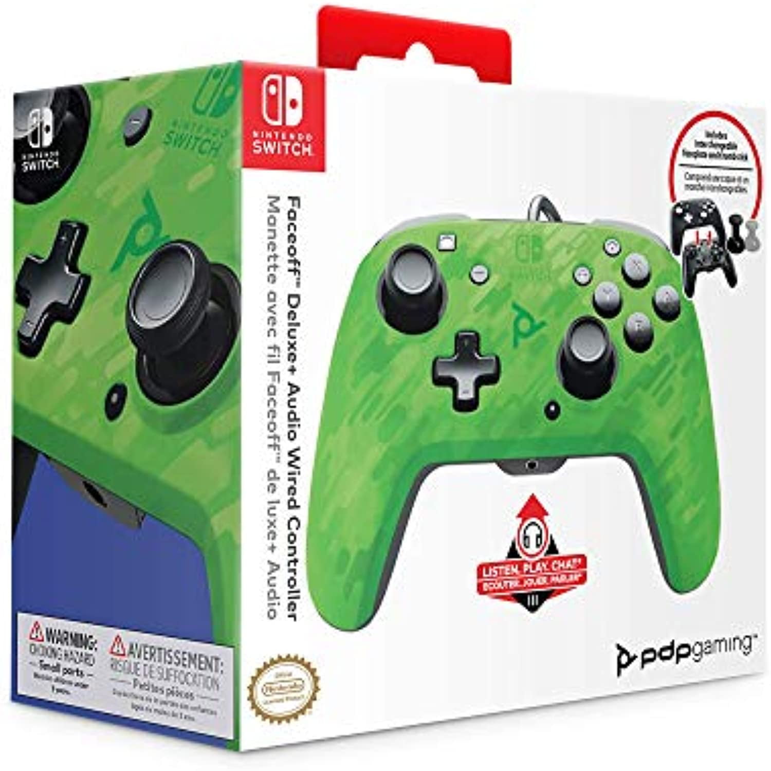 PDP Controller Faceoff Deluxe+ Audio Wired Switch Camo Green - Walmart.com