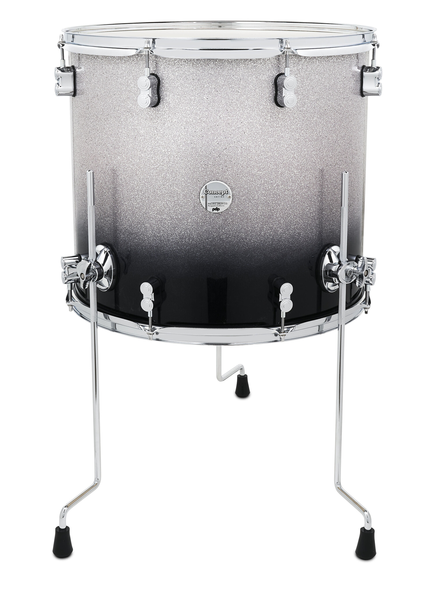 PDP Concept Maple 16x18 Floor Tom Silver to Black Fade Lacquer with ...