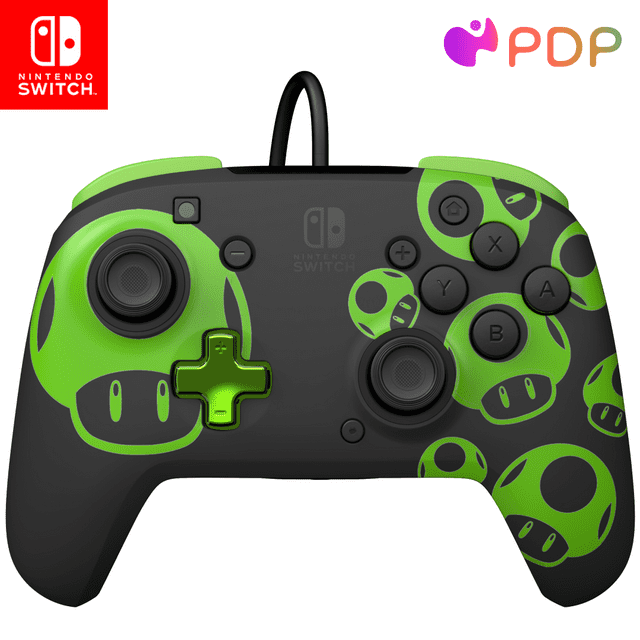 PDP REMATCH Wired Controller: 1-Up Glow in the Dark For Nintendo Switch ...